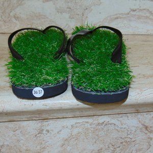 unbranded | Shoes | Astro Turf Artificial Grass Foot Flip Flop Black ...